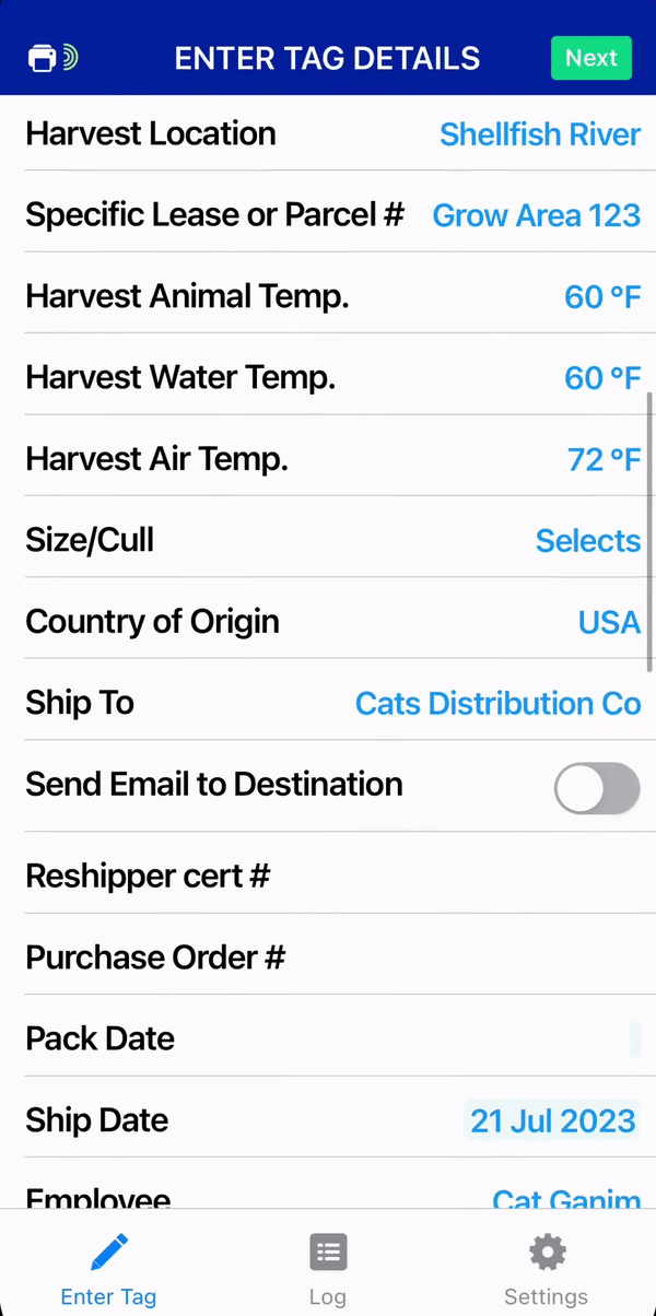 How can I send my customer images of my tags?
